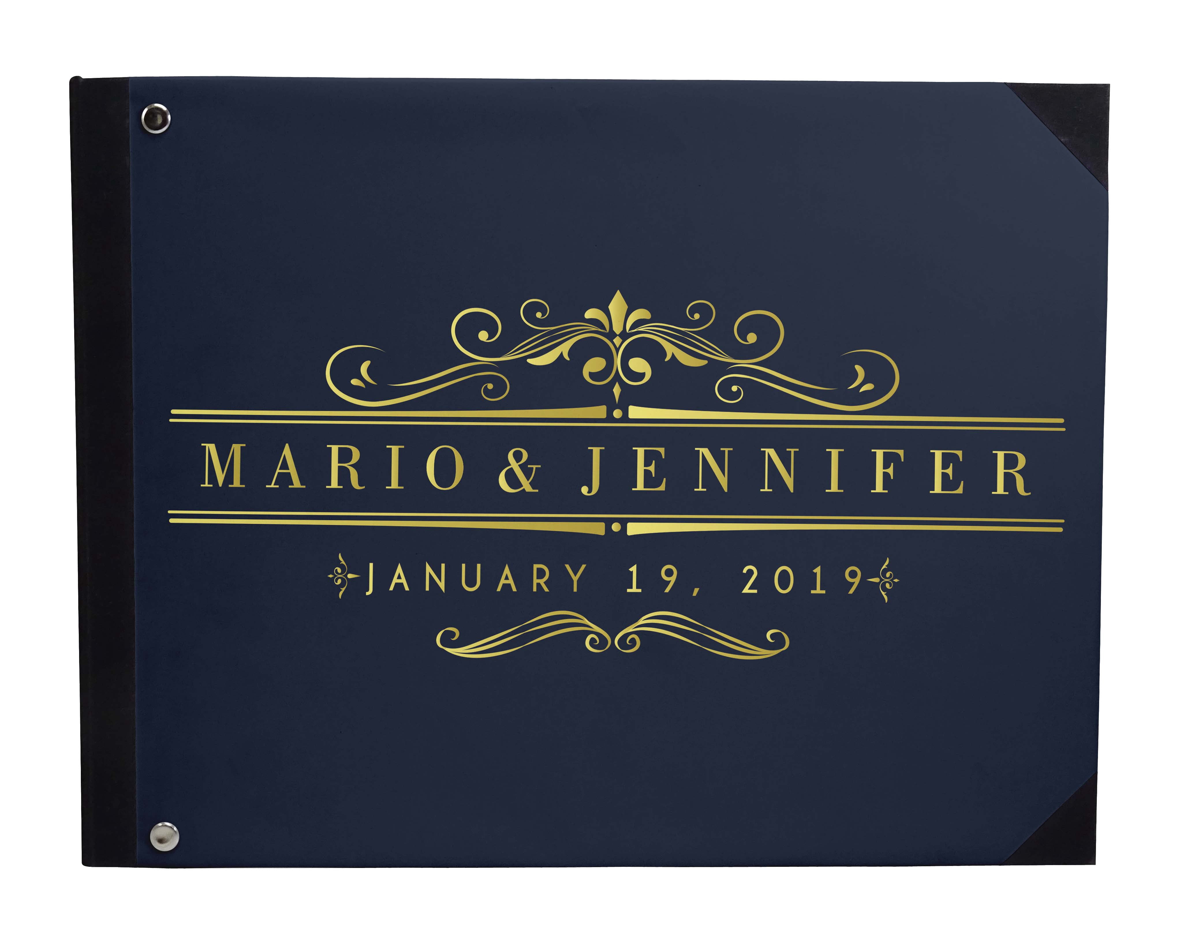 Darling Souvenir Blue Victorian Frame Wedding Guest Book Hardbound ...