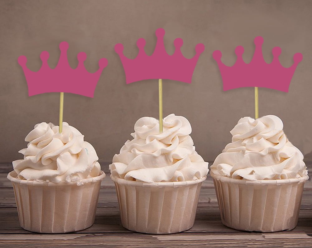 Darling Souvenir, Crown Tiara Shape Cupcake Toppers, Girls Birthday ...