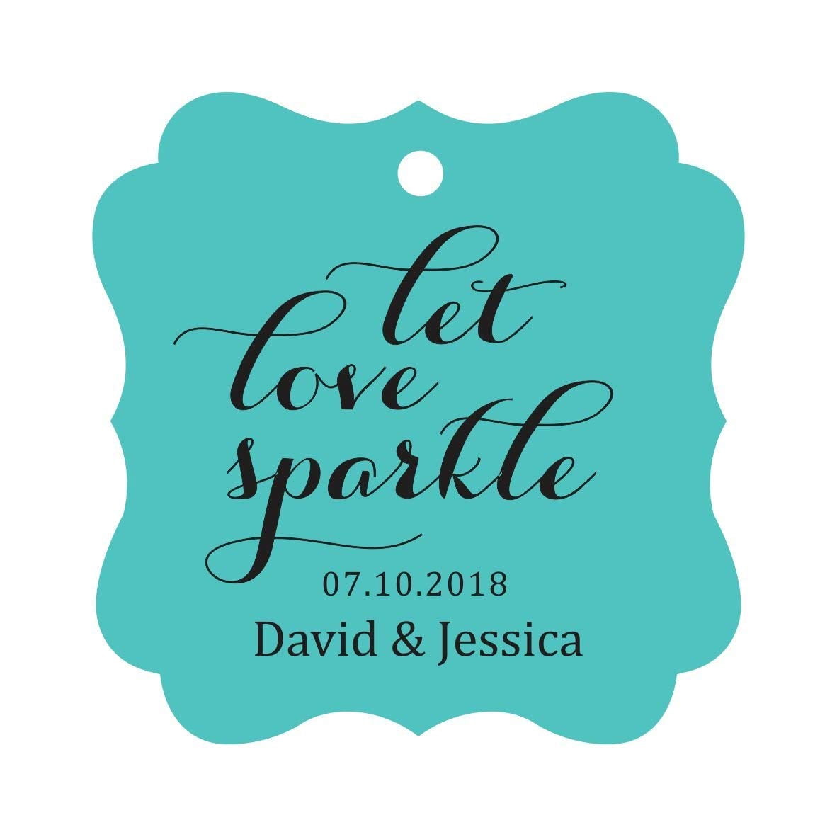 Darling Souvenir Custom Let Love Sparkle Wedding Hang Tags Personalized ...