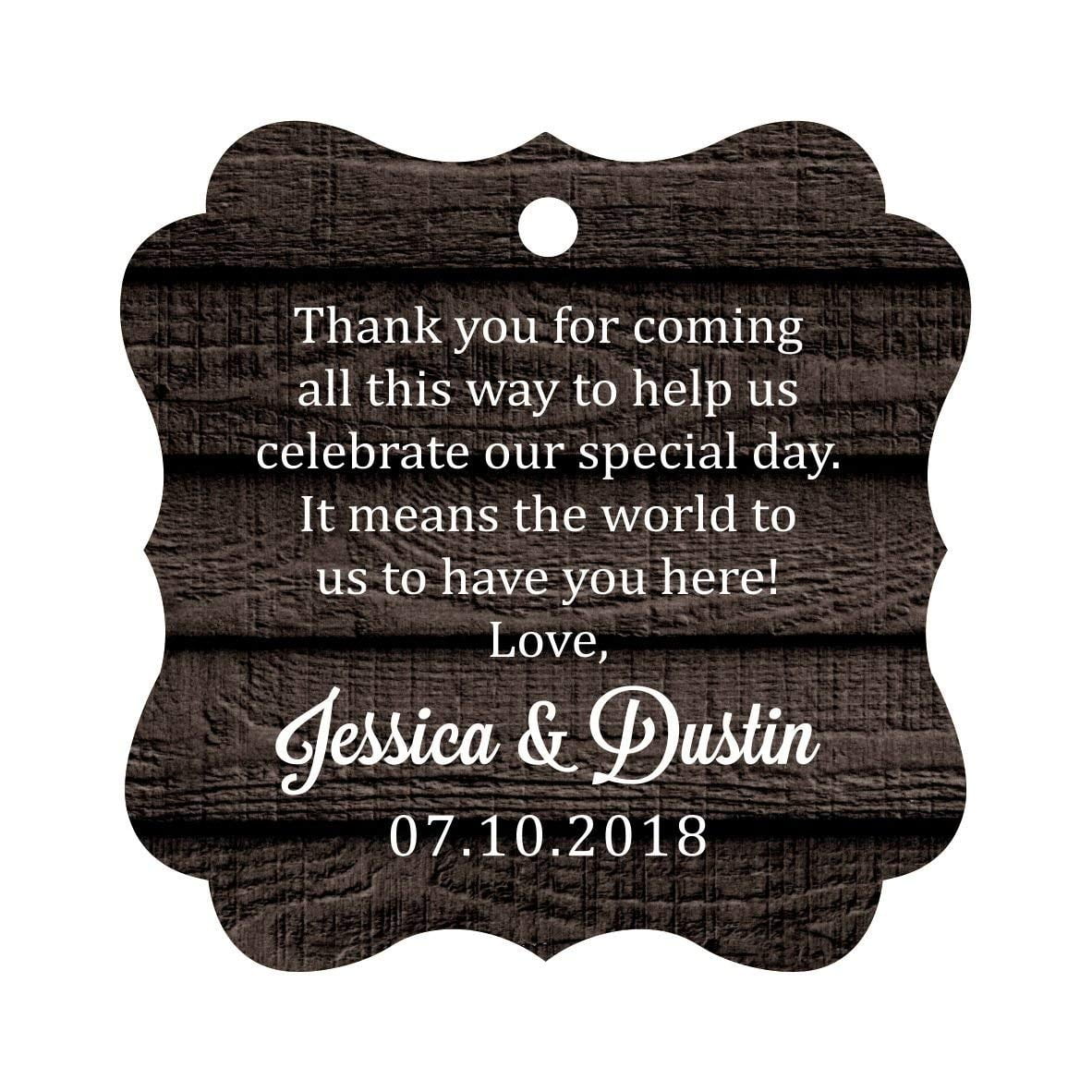 Darling Souvenir Custom Wedding Thank You Message Gift Tags ...