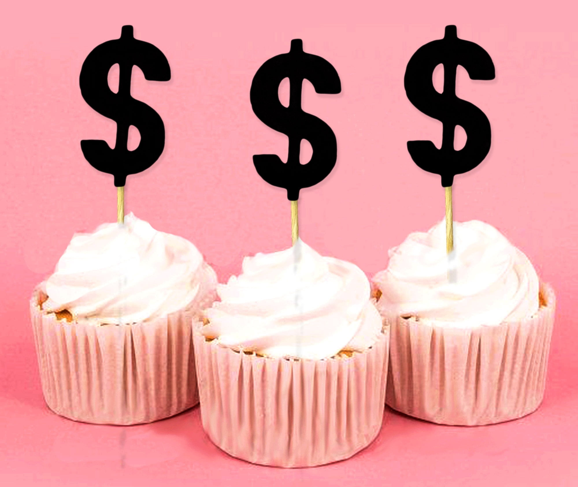 Darling Souvenir, Dollar Sign Cupcake Toppers, Birthday Wedding Party ...