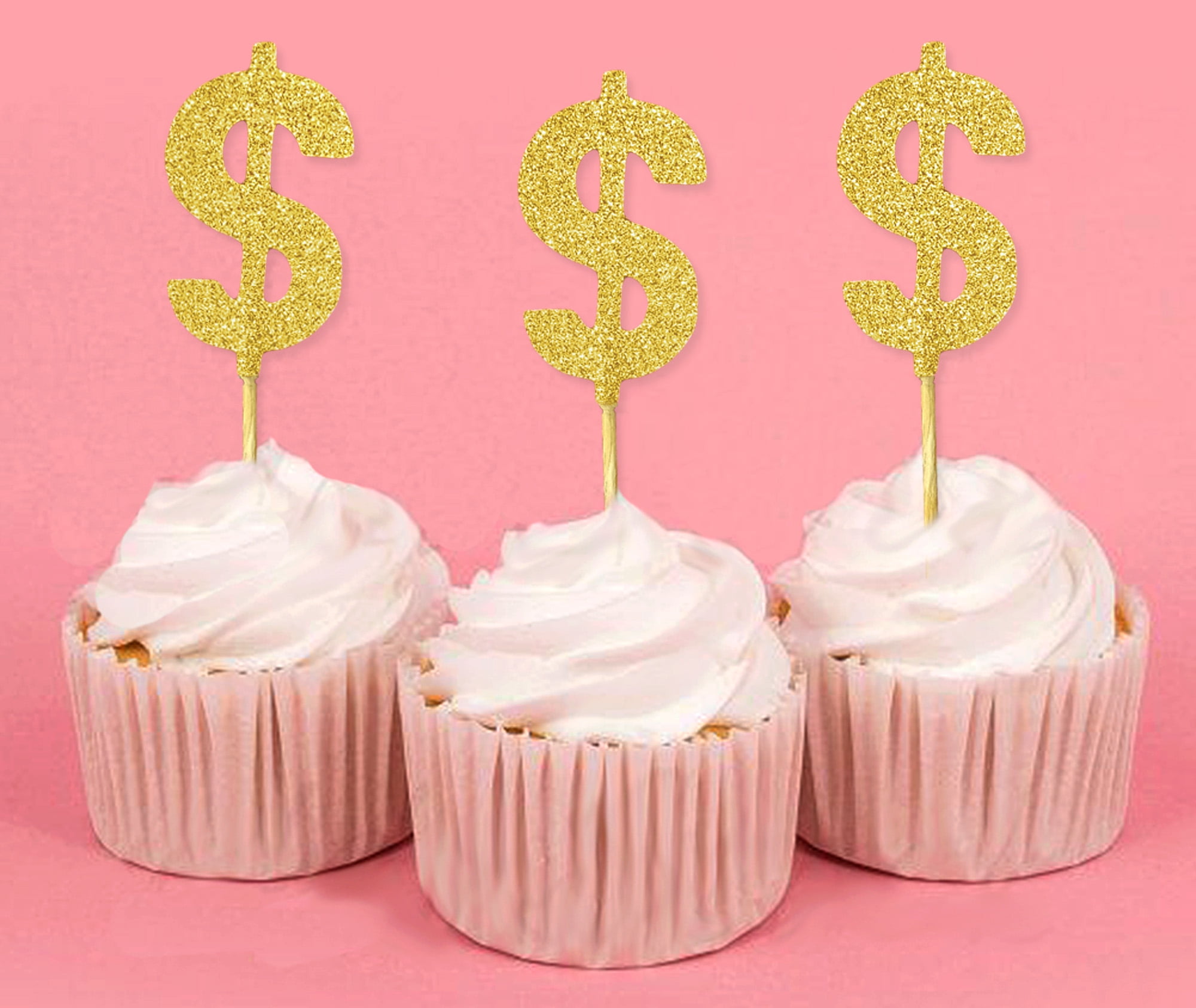Darling Souvenir Dollar Sign Cupcake Toppers Birthday Wedding Party ...