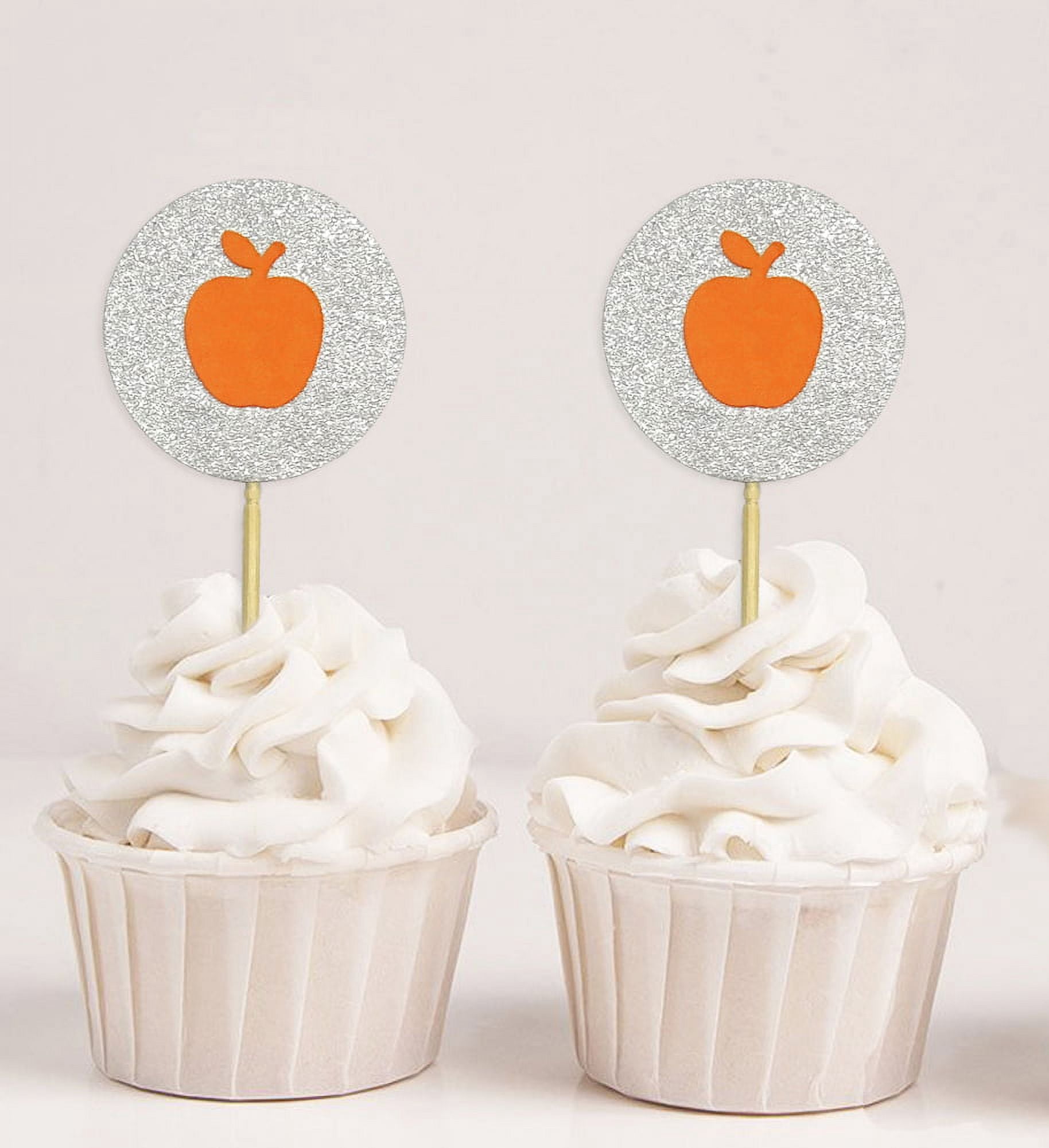 Darling Souvenir, Glitter Apple Cupcake Toppers, Baby Shower/ Birthday ...