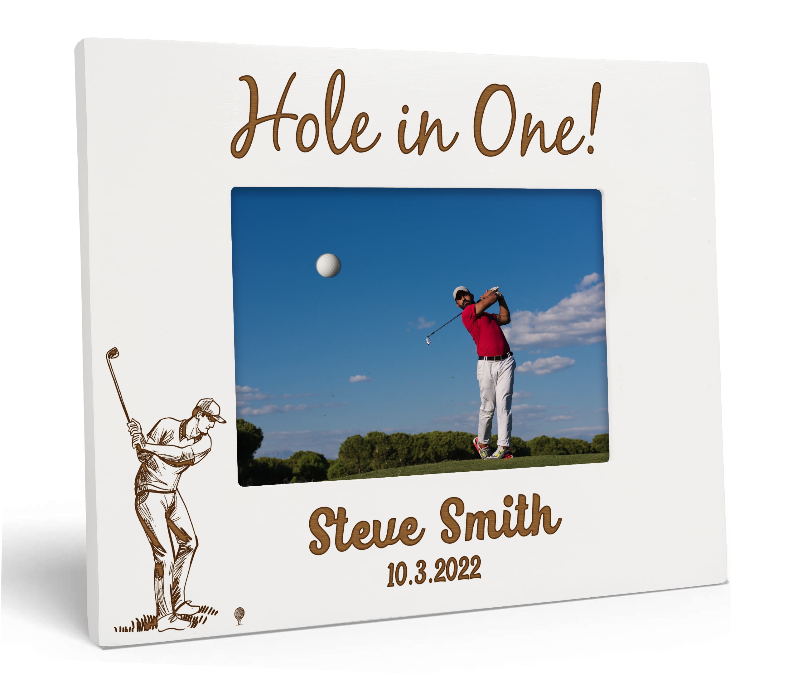 Darling Souvenir MADE WITH LOVEPersonalized WoodEngraved Golf Picture ...