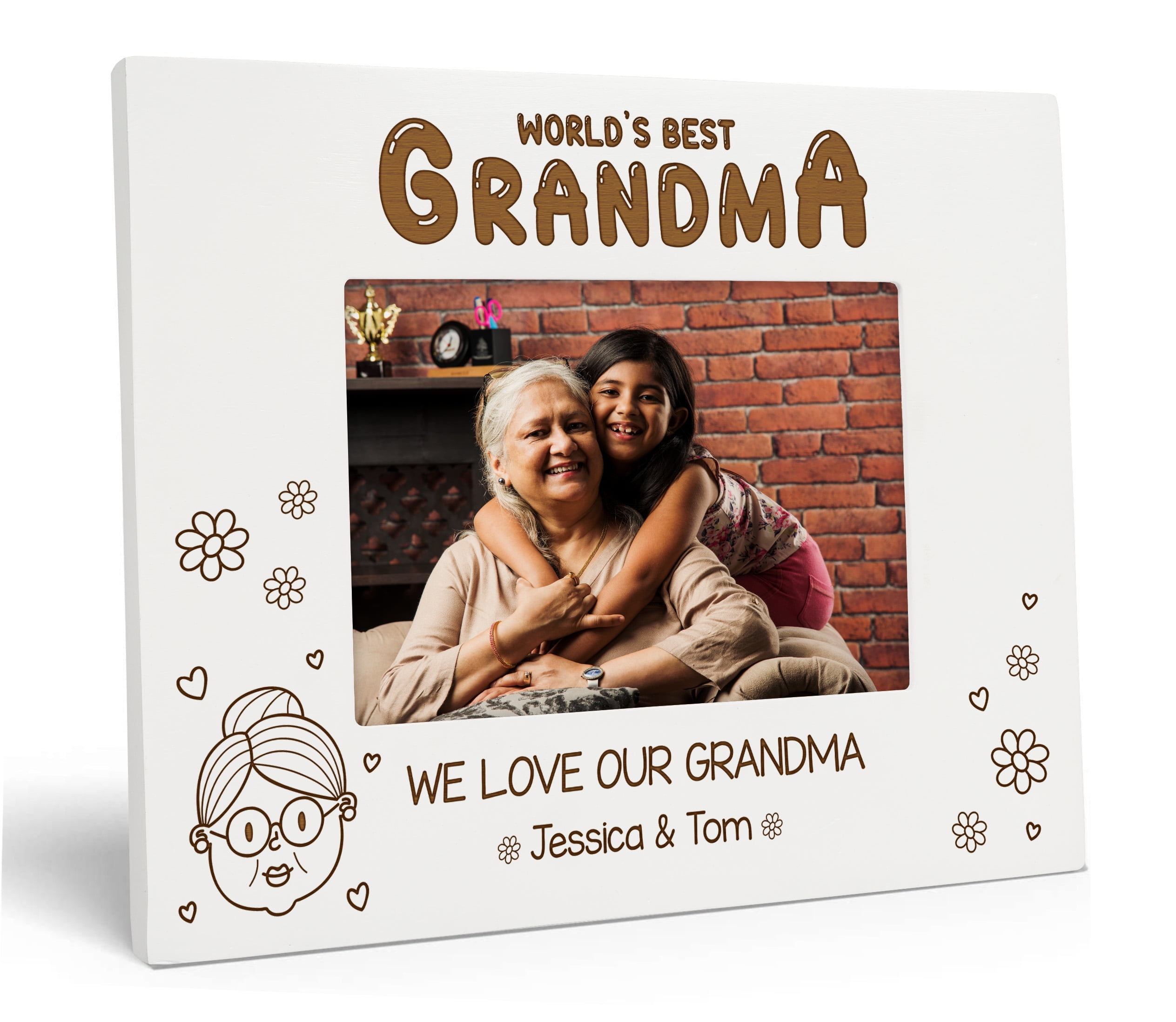 Darling Souvenir MADE WITH LOVEPersonalized WoodEngraved Grandma ...