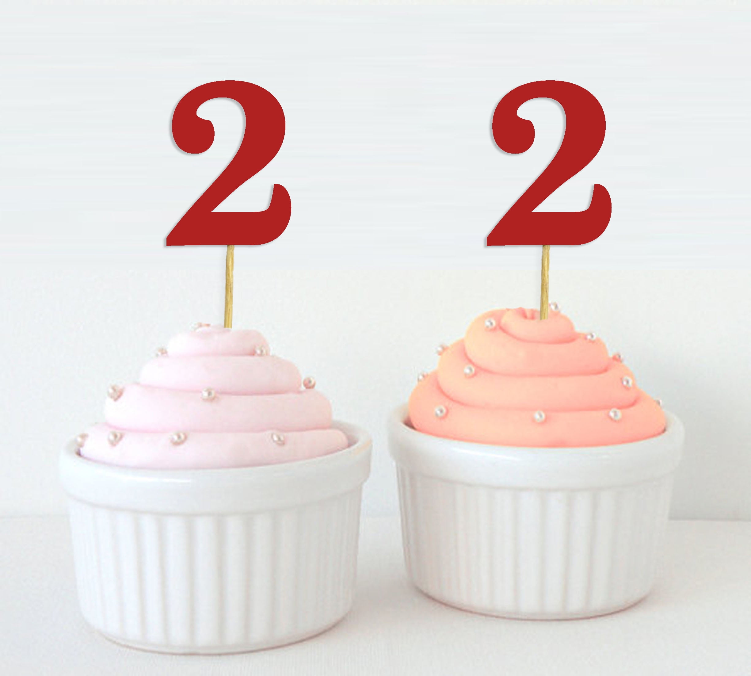 Darling Souvenir Number 2 Birthday Cupcake Toppers Birthday ...