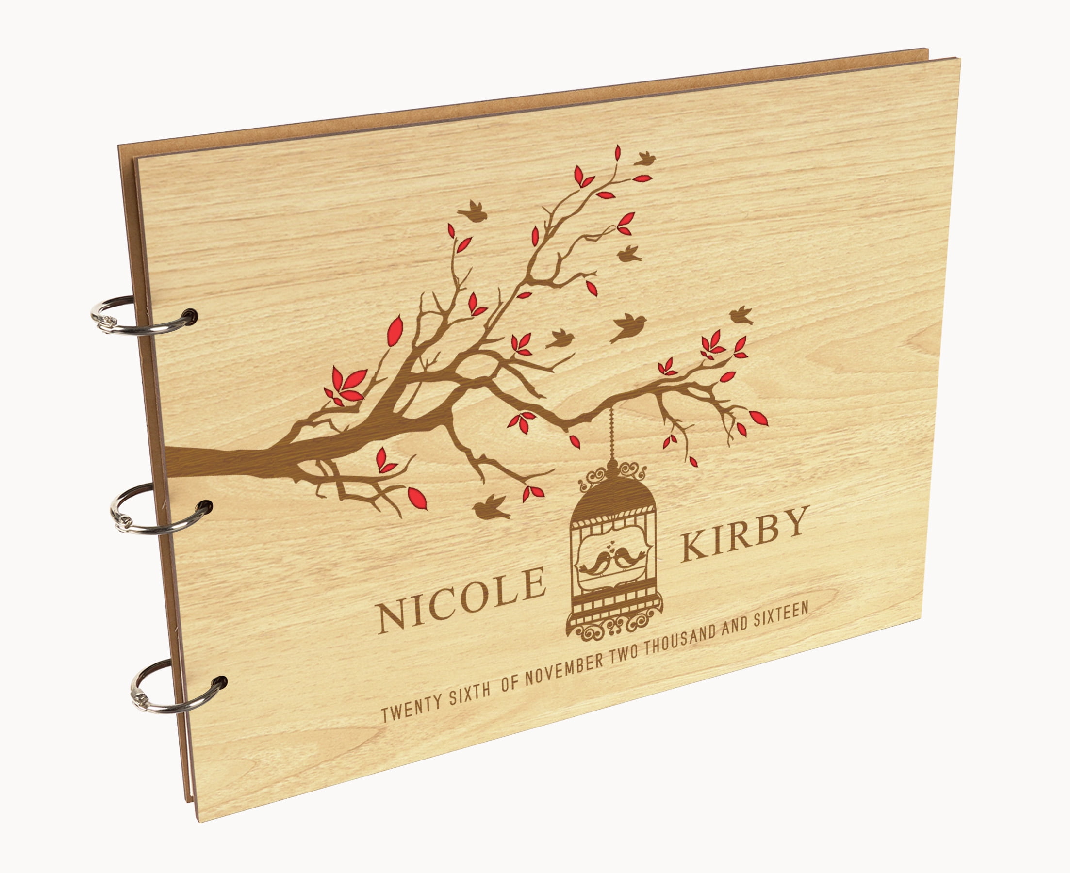 Darling Souvenir Personalized Engraved Laser Cut Wedding Guest Book ...