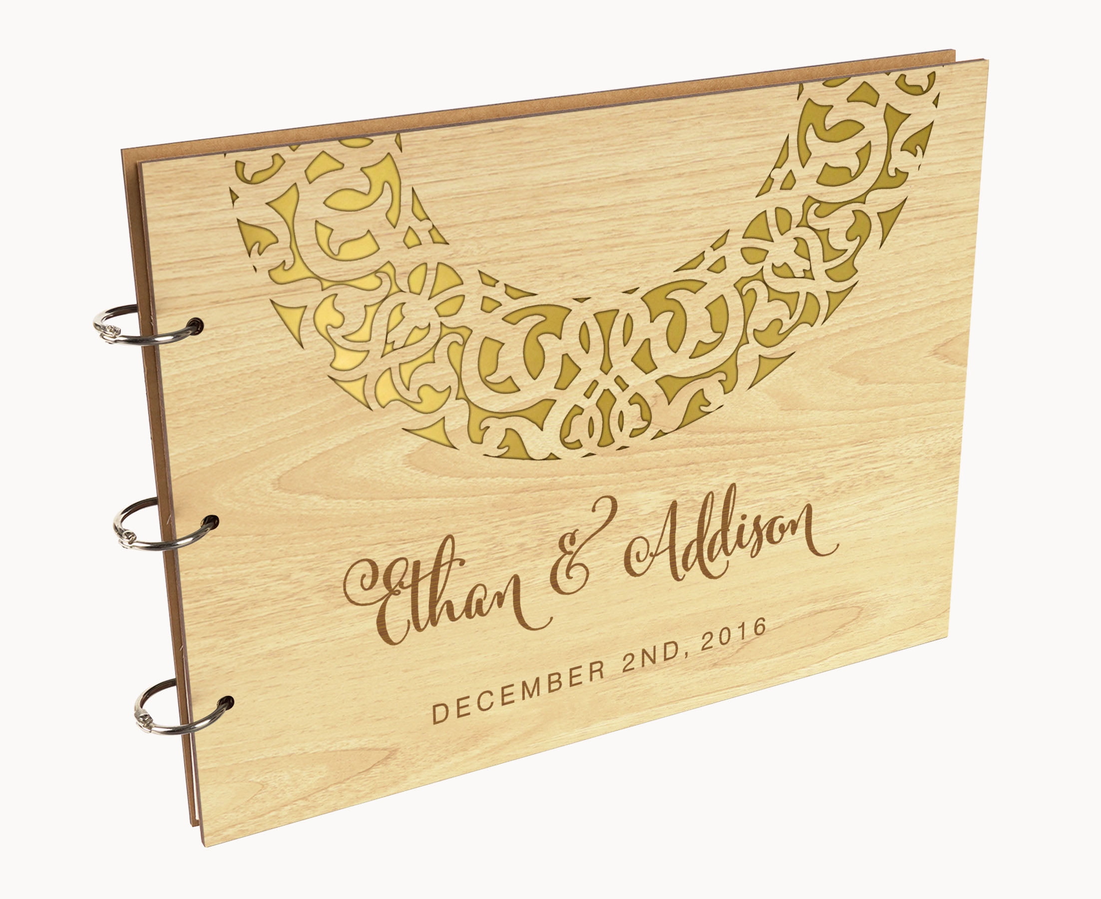 Darling Souvenir Personalized Engraved Laser Cut Wedding Guest Book ...