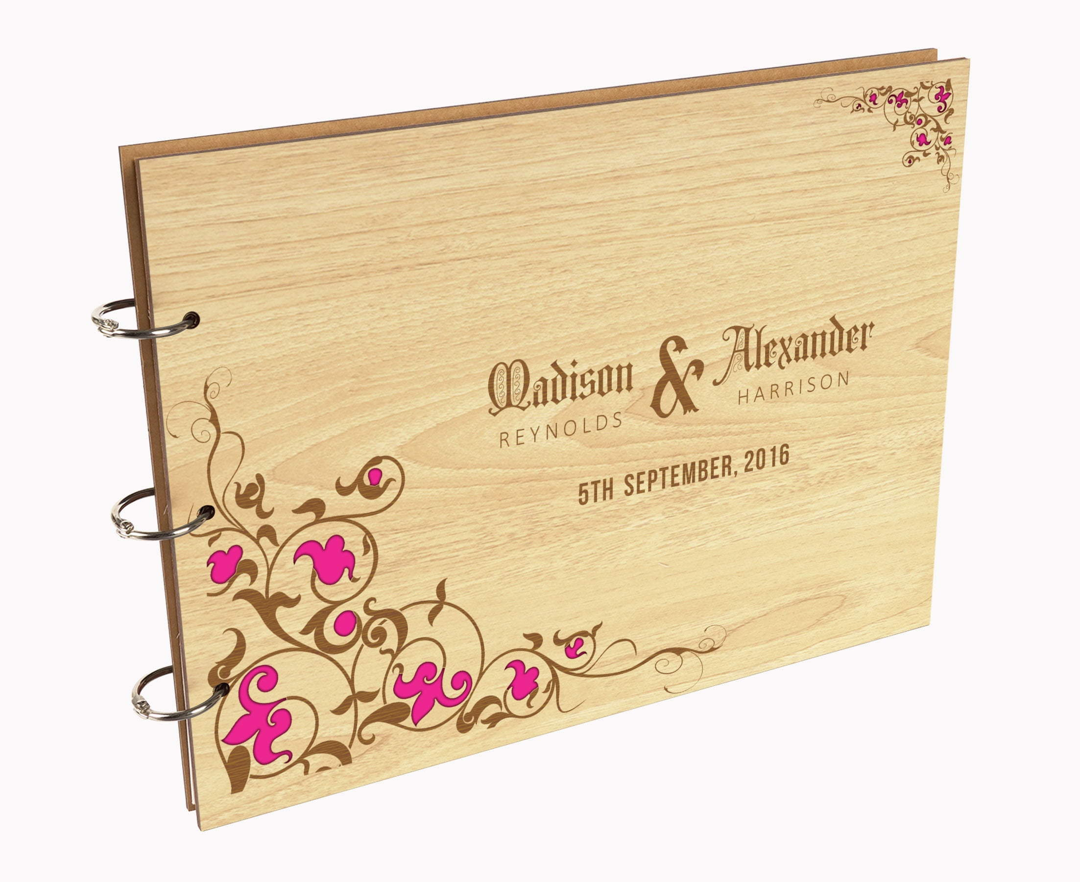Darling Souvenir Personalized Engraved Laser Cut Wedding Guest Book ...