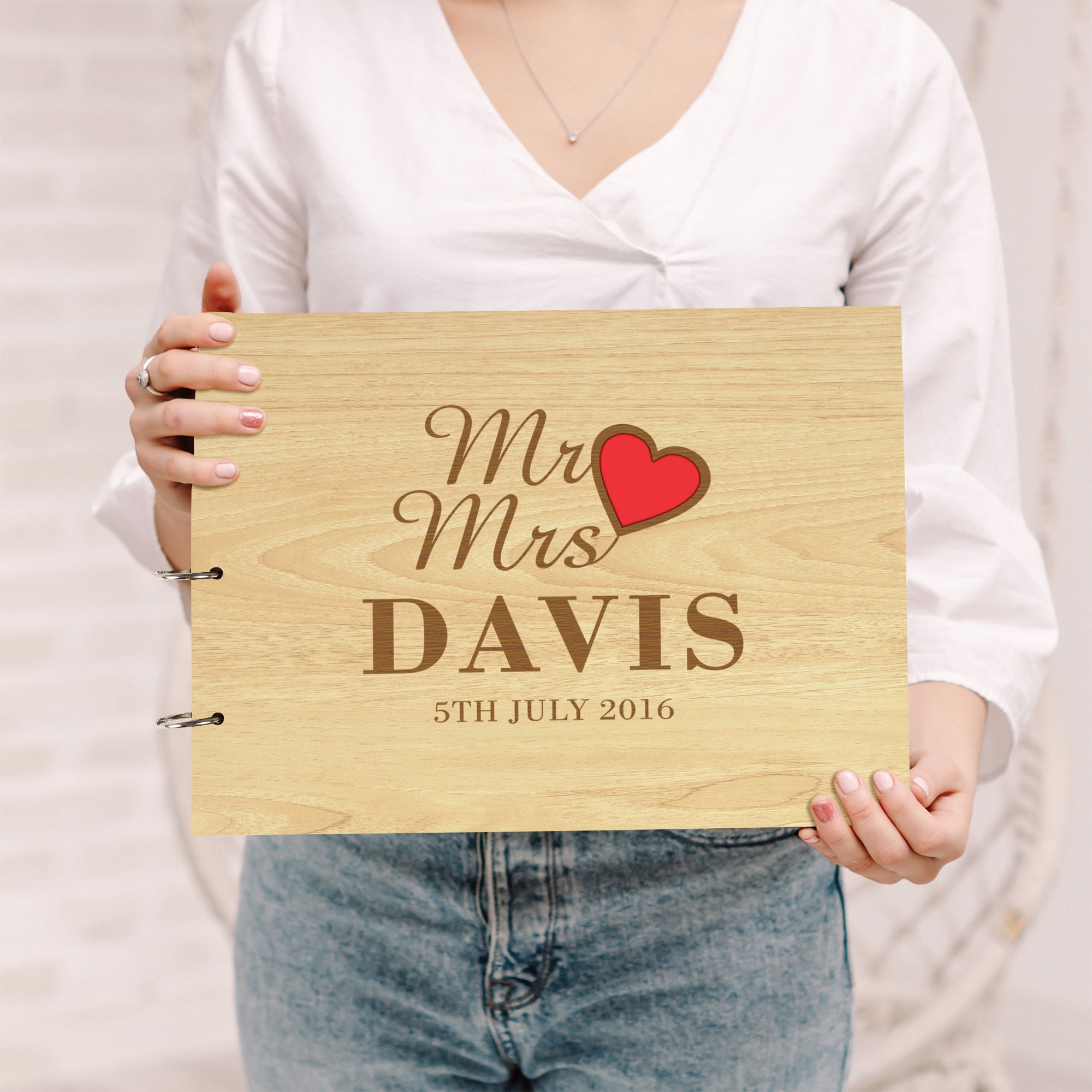 Darling Souvenir Personalized Engraved Laser Cut Wedding Guest Book ...