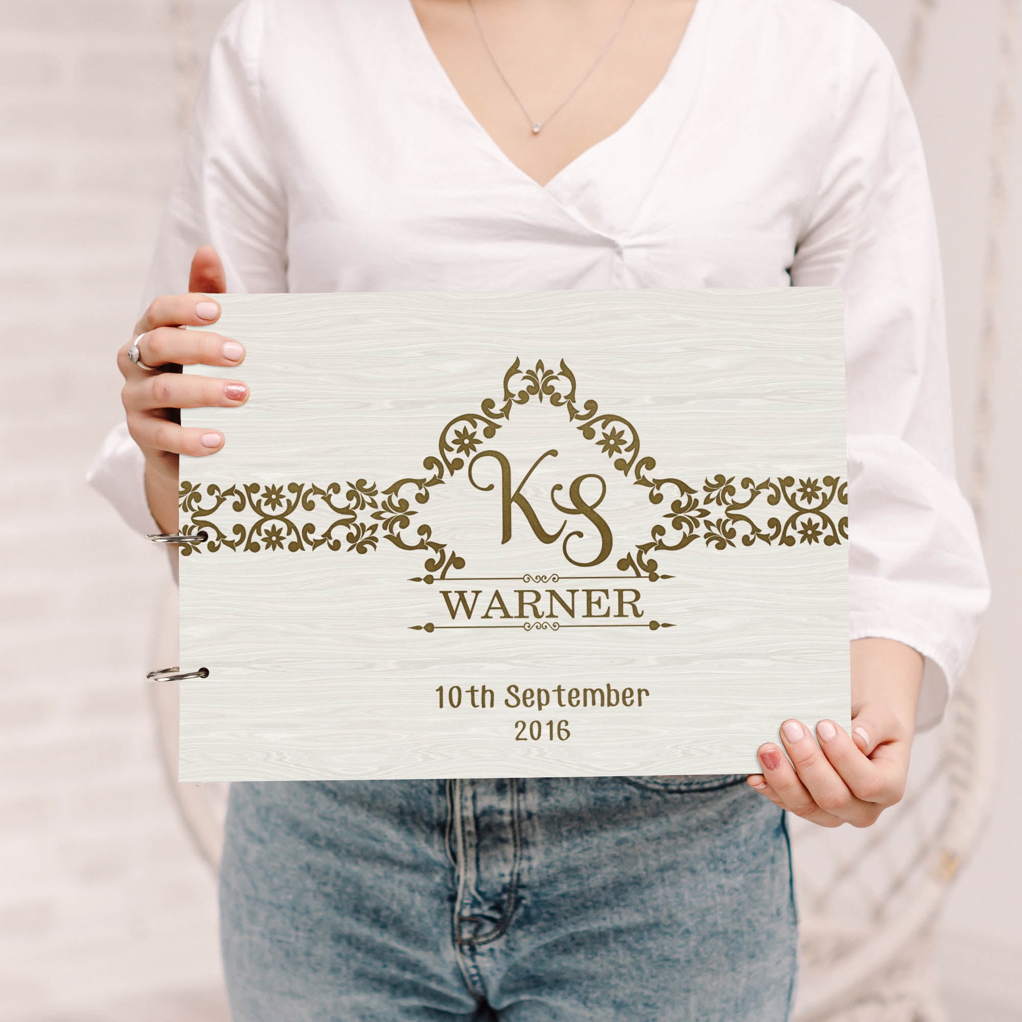 Darling Souvenir Personalized Engraved Laser Cut Wedding Guest Book ...