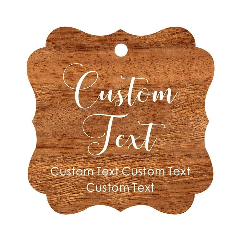 brown personalised tags