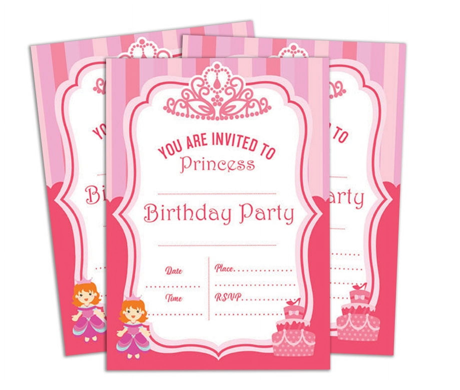 Darling Souvenir Pink Birthday Invitation Card Printable Fill or Write ...