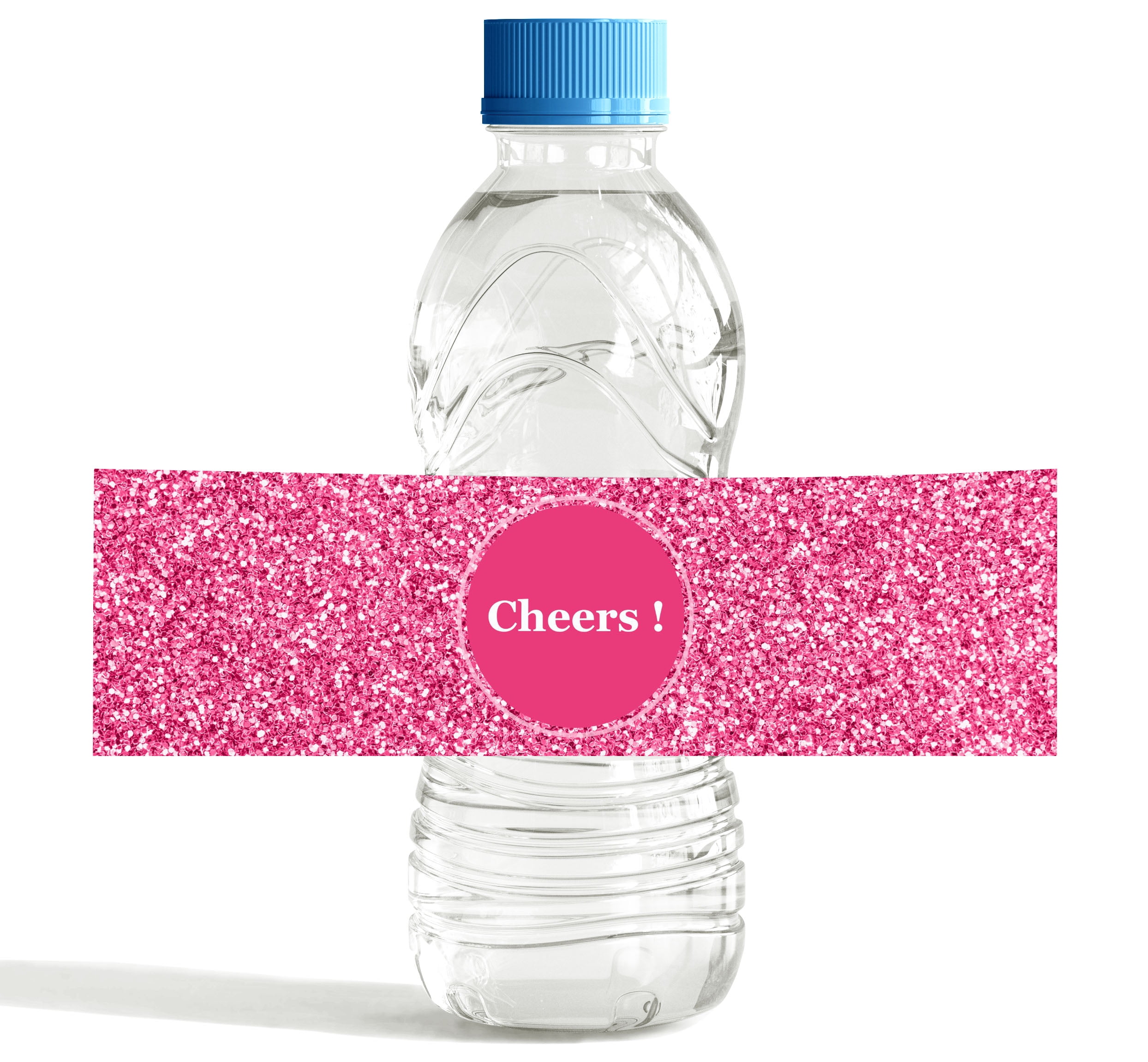 Darling Souvenir Pink Sequin WaterBottleLabels Self Adhesive Party ...