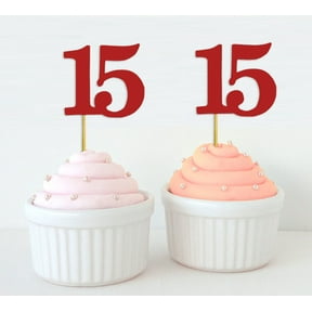 Mis Quince 15 Quinceanera Glitter Cake Topper, Birthday Decor, Doubled ...