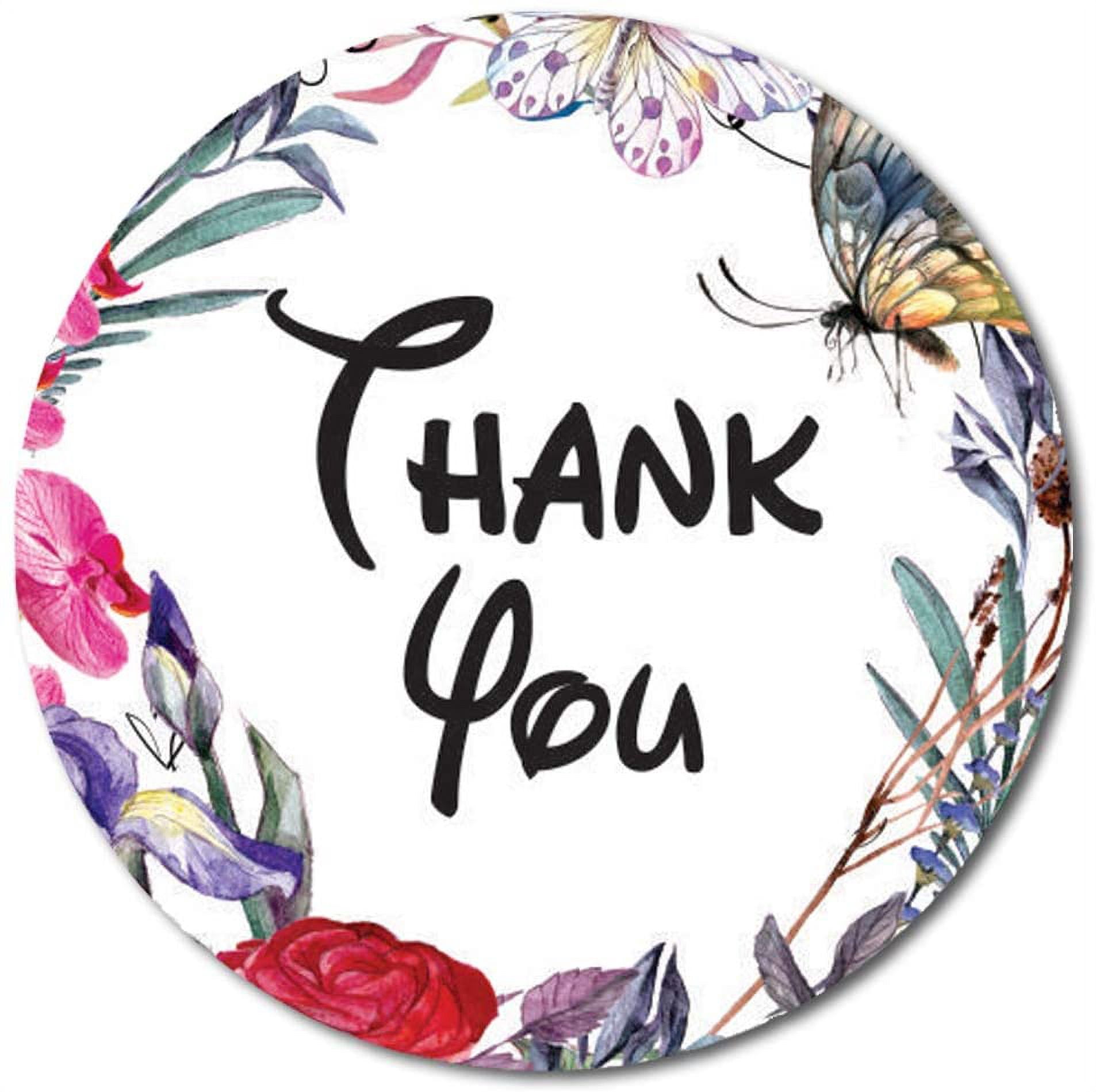 Darling Souvenir Round 45 Pcs Elegent Floral & Border White Thank You ...
