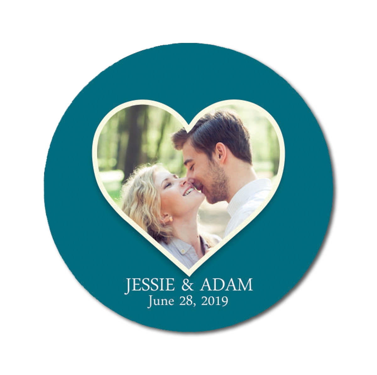 Darling Souvenir Round 45 Pcs Heart Custom Photo Labels Save The Date ...