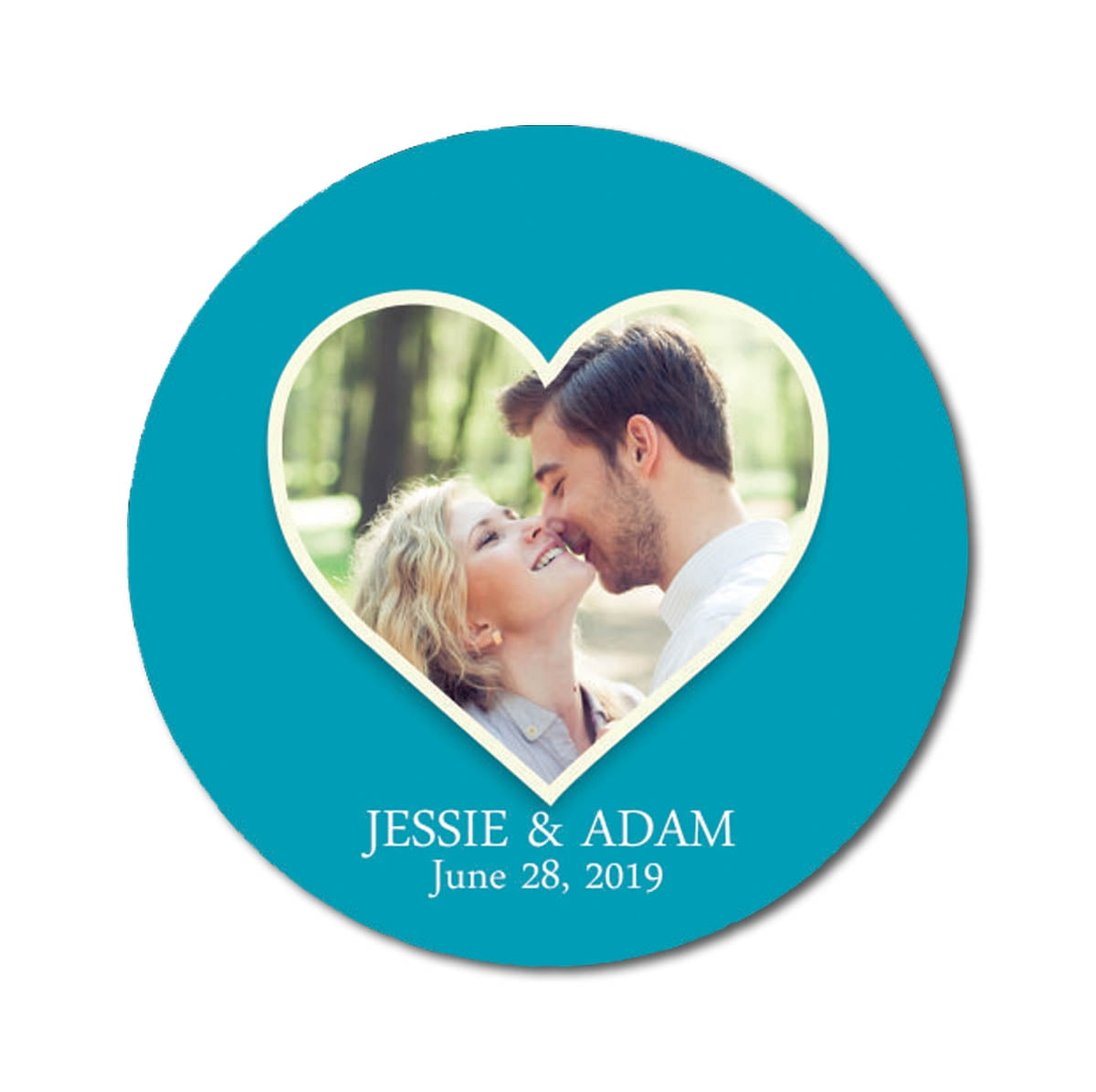 Darling Souvenir Round 45 Pcs Heart Custom Photo Labels Save The Date ...