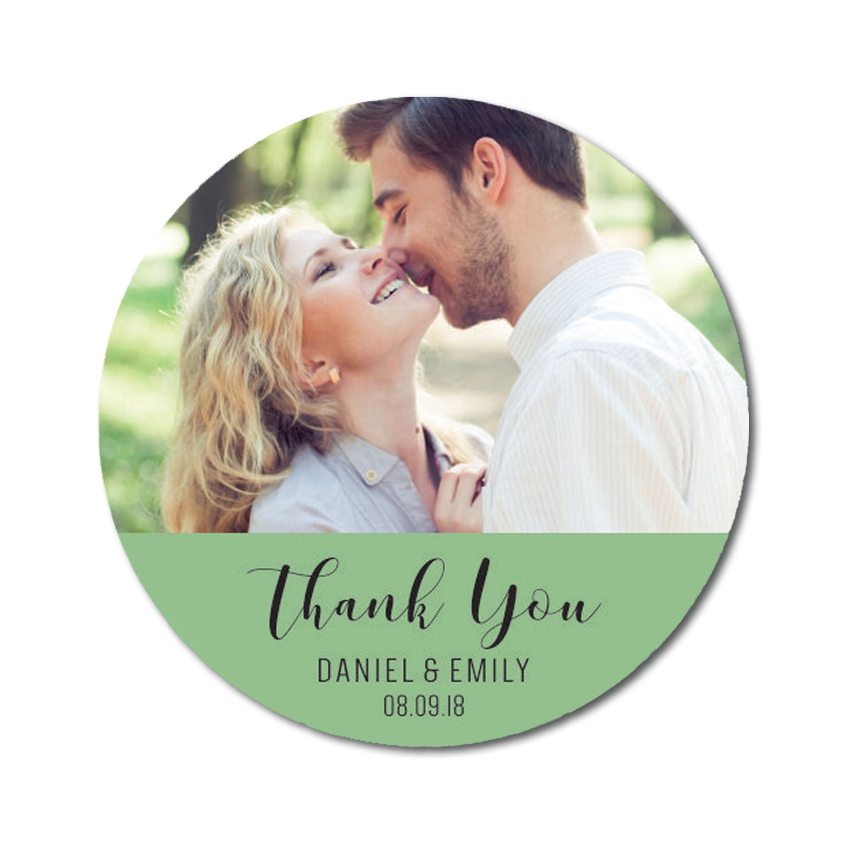 Darling Souvenir Round Custom Photo Labels Personalized Bride Groom ...