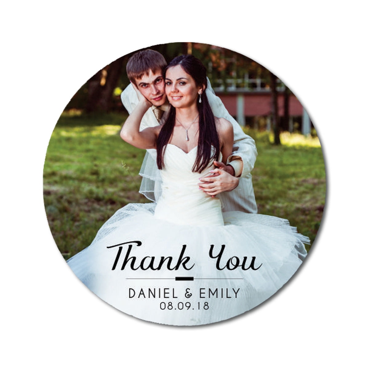 Darling Souvenir Round Custom Photo Labels Personalized Wedding Bride ...