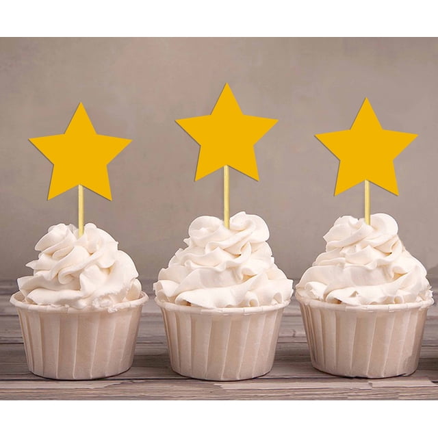 Darling Souvenir, Star Shape Cupcake Toppers, Birthday Wedding Party ...
