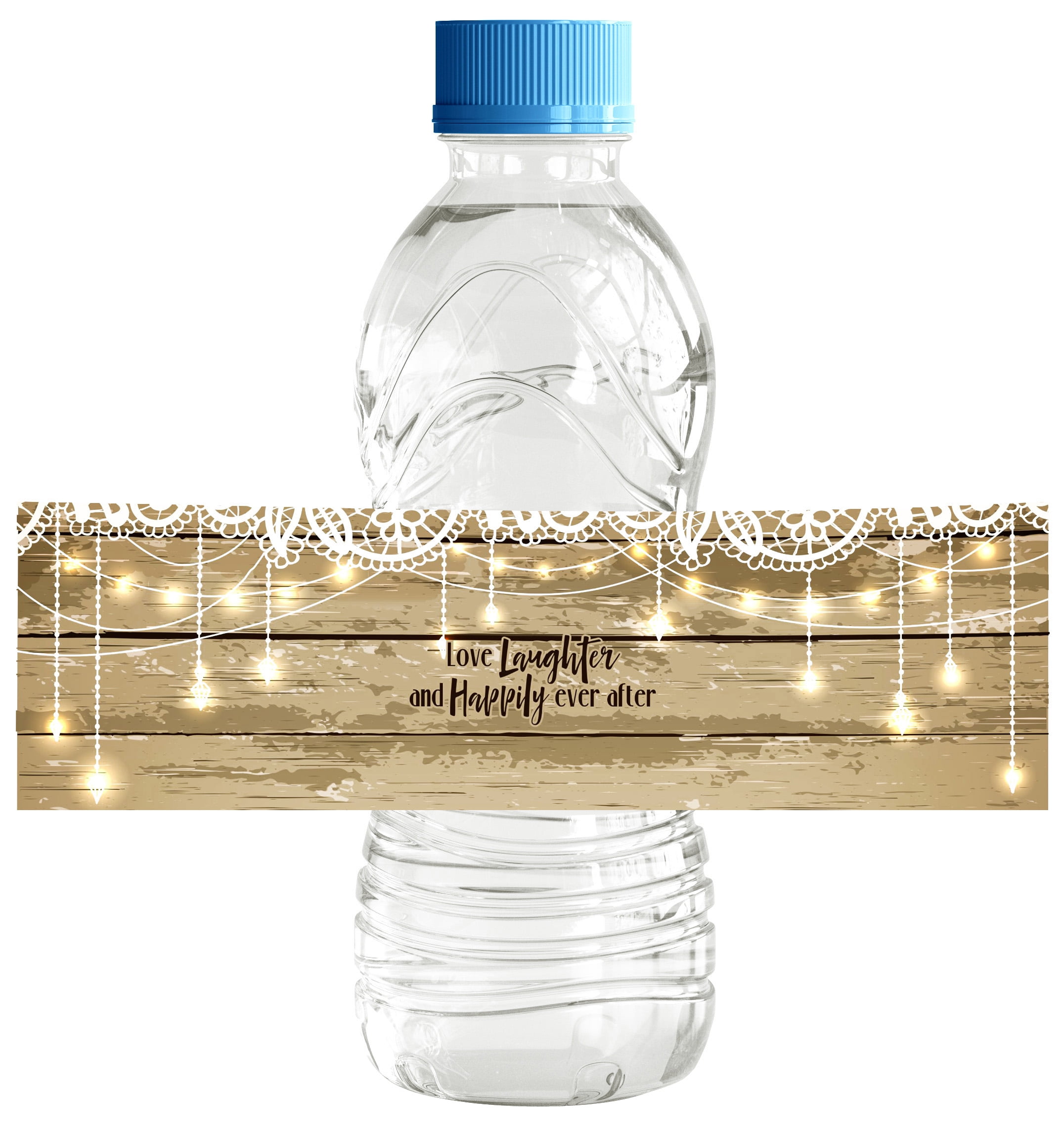 Darling Souvenir WaterBottleLabels Black With Floral Self Adhesive ...