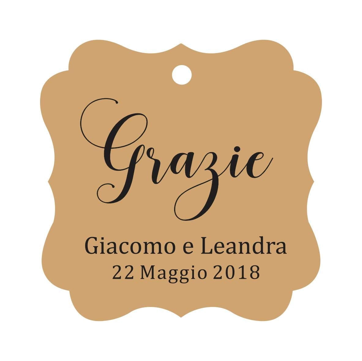 Darling Souvenir Wedding Favor Tag Grazie Wedding Thank You Gift Custom ...