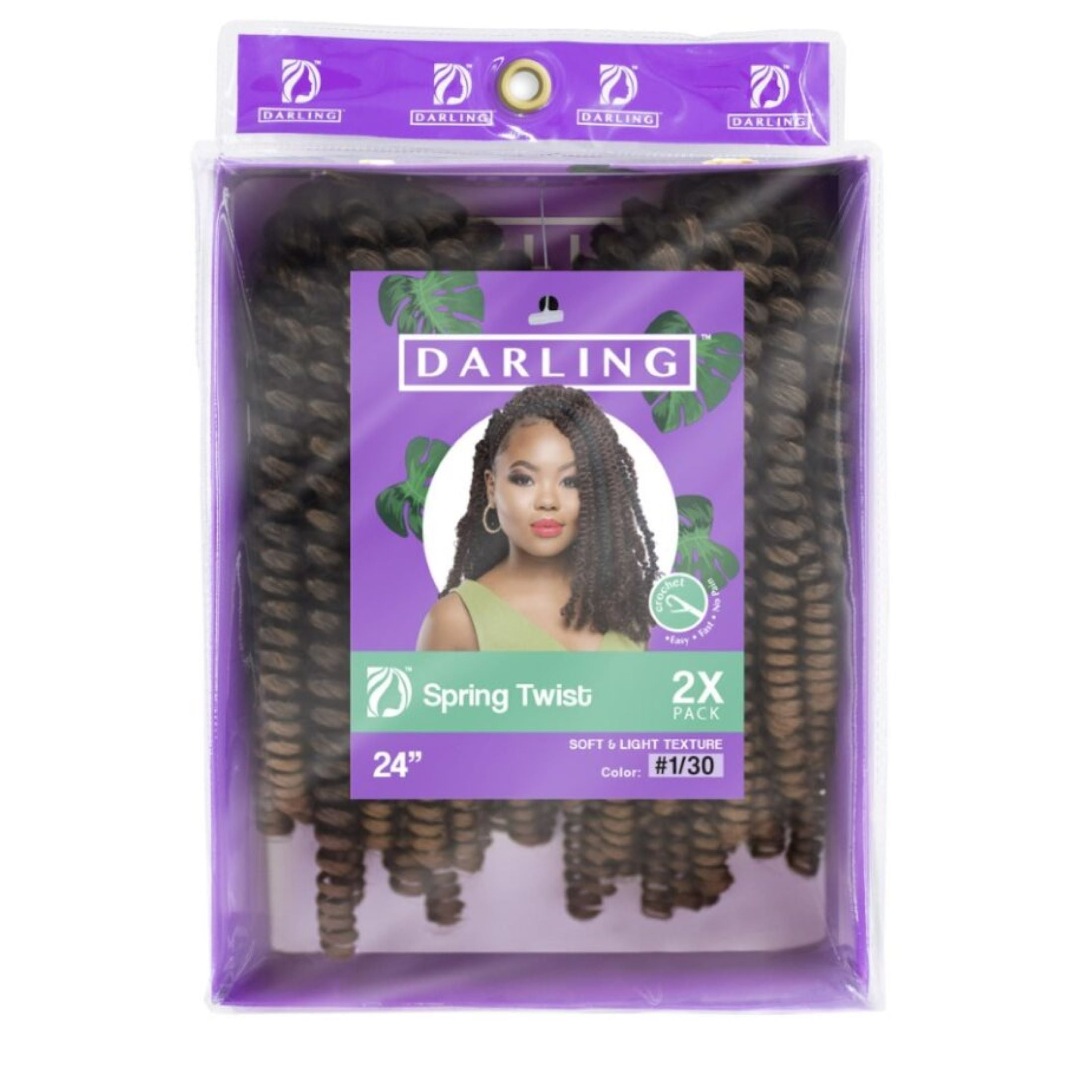 Darling Spring Twist Crochet Hair 2X Pack, 24 inch, #1/30, Adult, Women ...