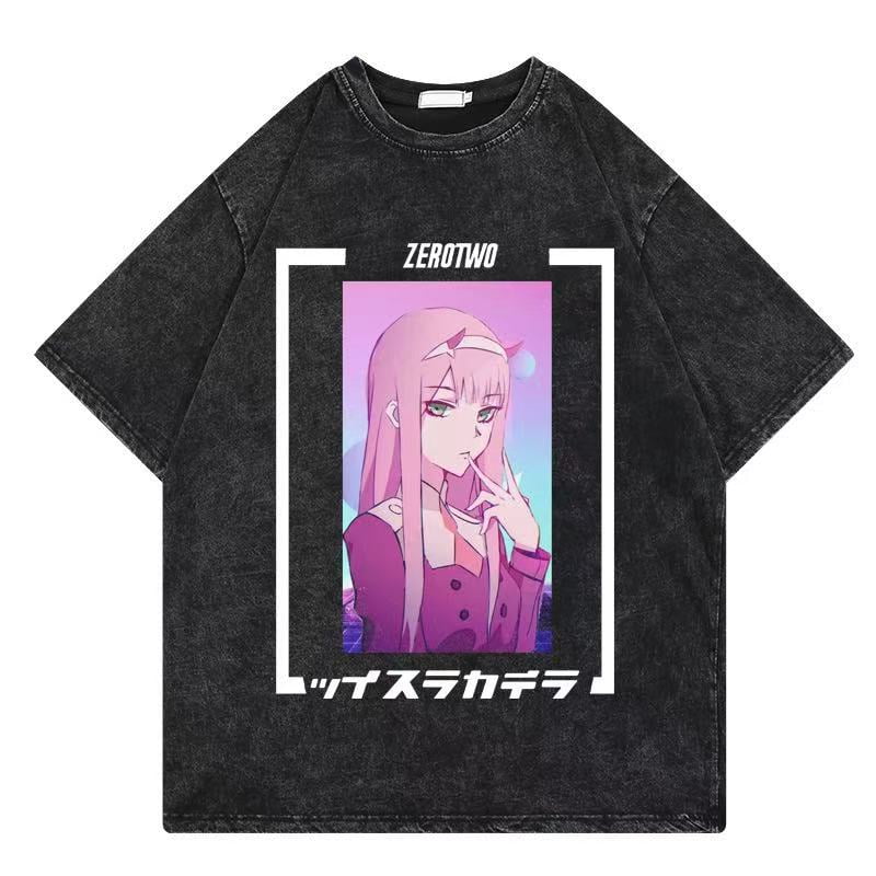 Darling in the FranXX Zero Two Men's Cotton Summer T-Shirts Vintage Tee ...