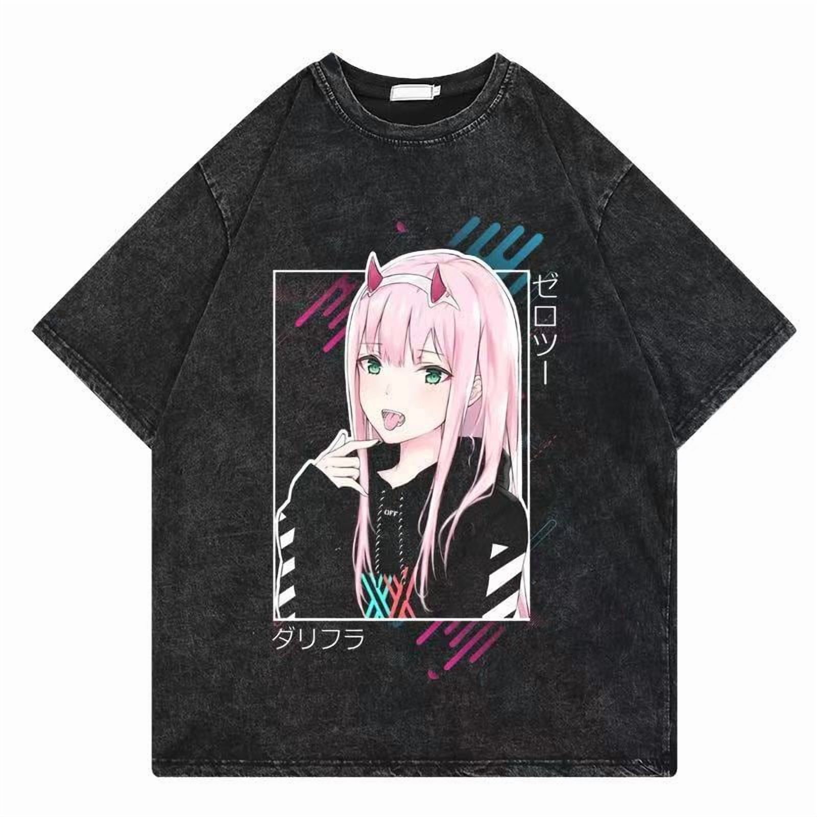 Darling in the FranXX Zero Two Men's Cotton Summer T-Shirts Vintage Tee ...