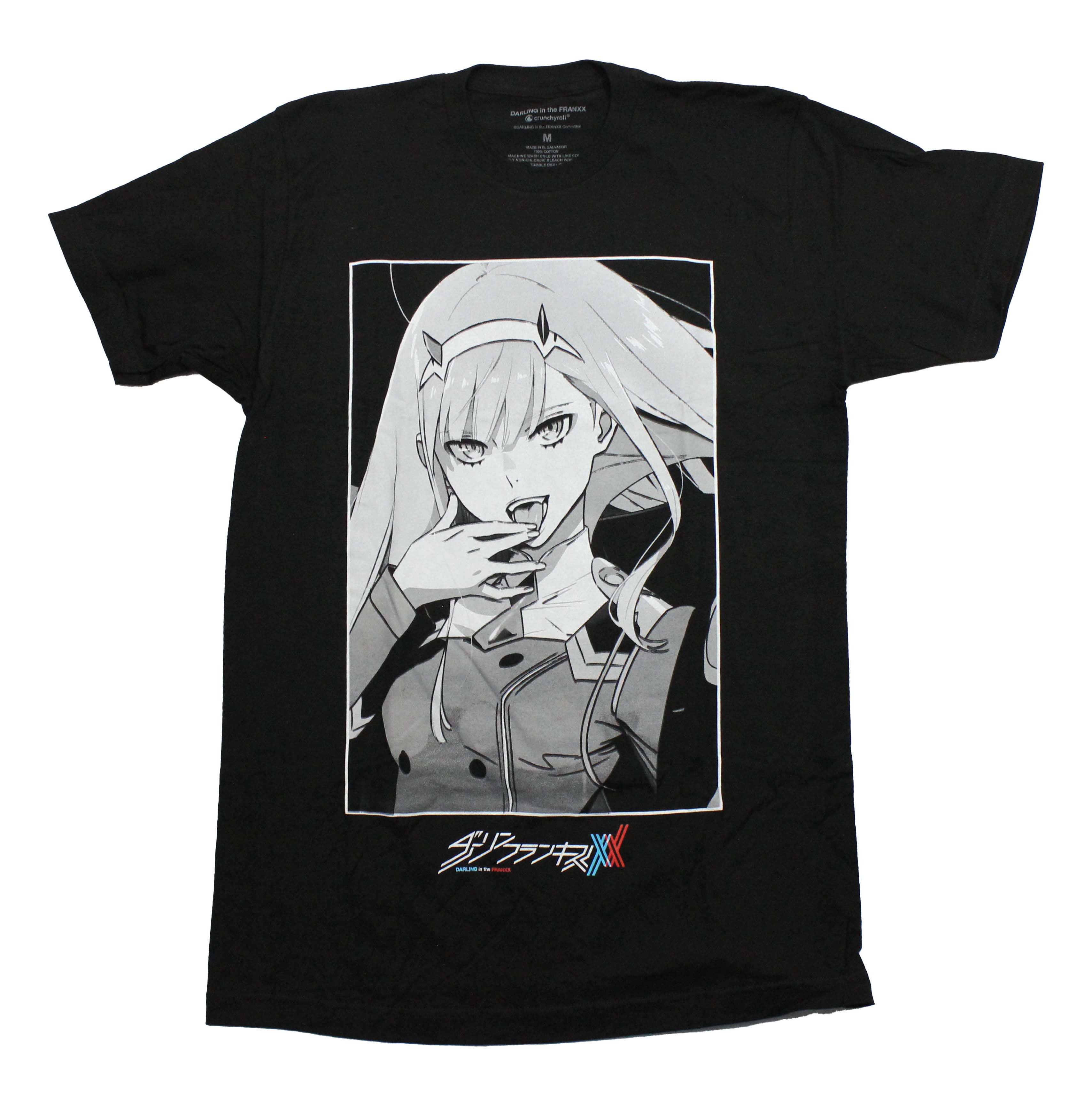 Darling in the Franxx Mens T-Shirt - Zero Two Grayscale Image (X-Large ...