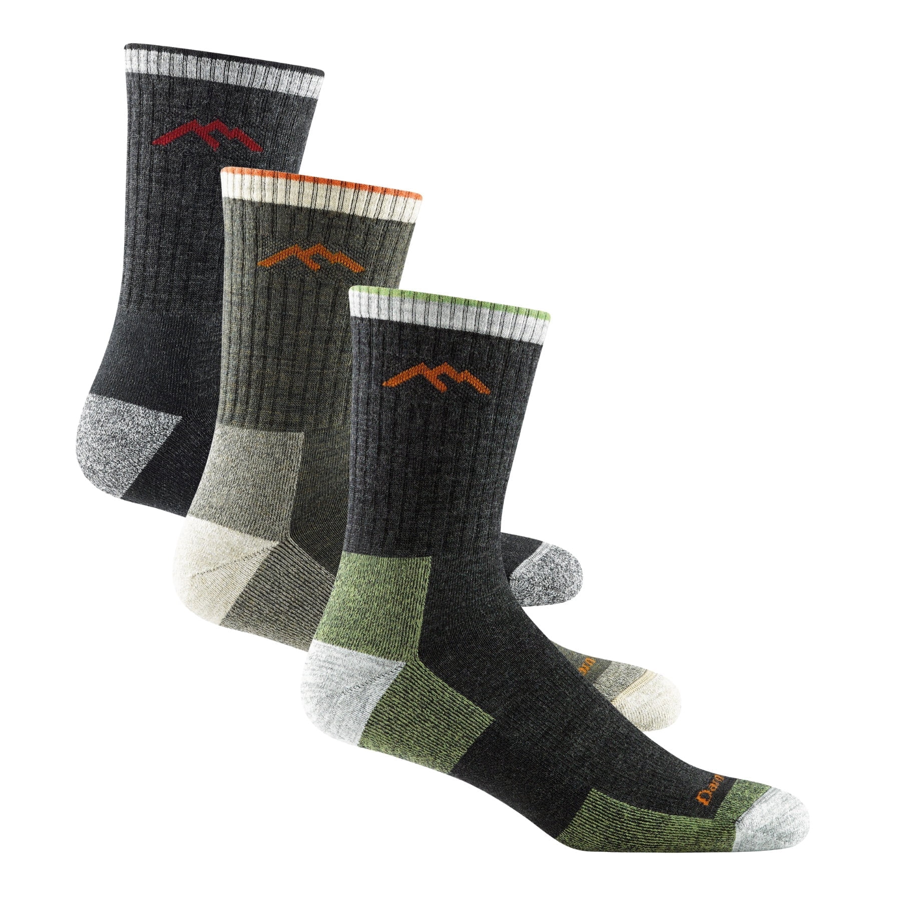Darn Tough Men's Hiker Micro Crew Cushion Socks 3-Pack Variety Holiday ...