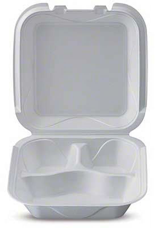 Darnel EPS 3 Compartment Hinged Container, White, 1/CS/200 (78980001 ...