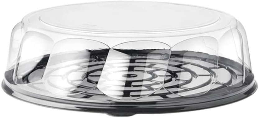 Darnel Round 8" Cake Container. Black 8.625" Base and Clear 3.125" High ...