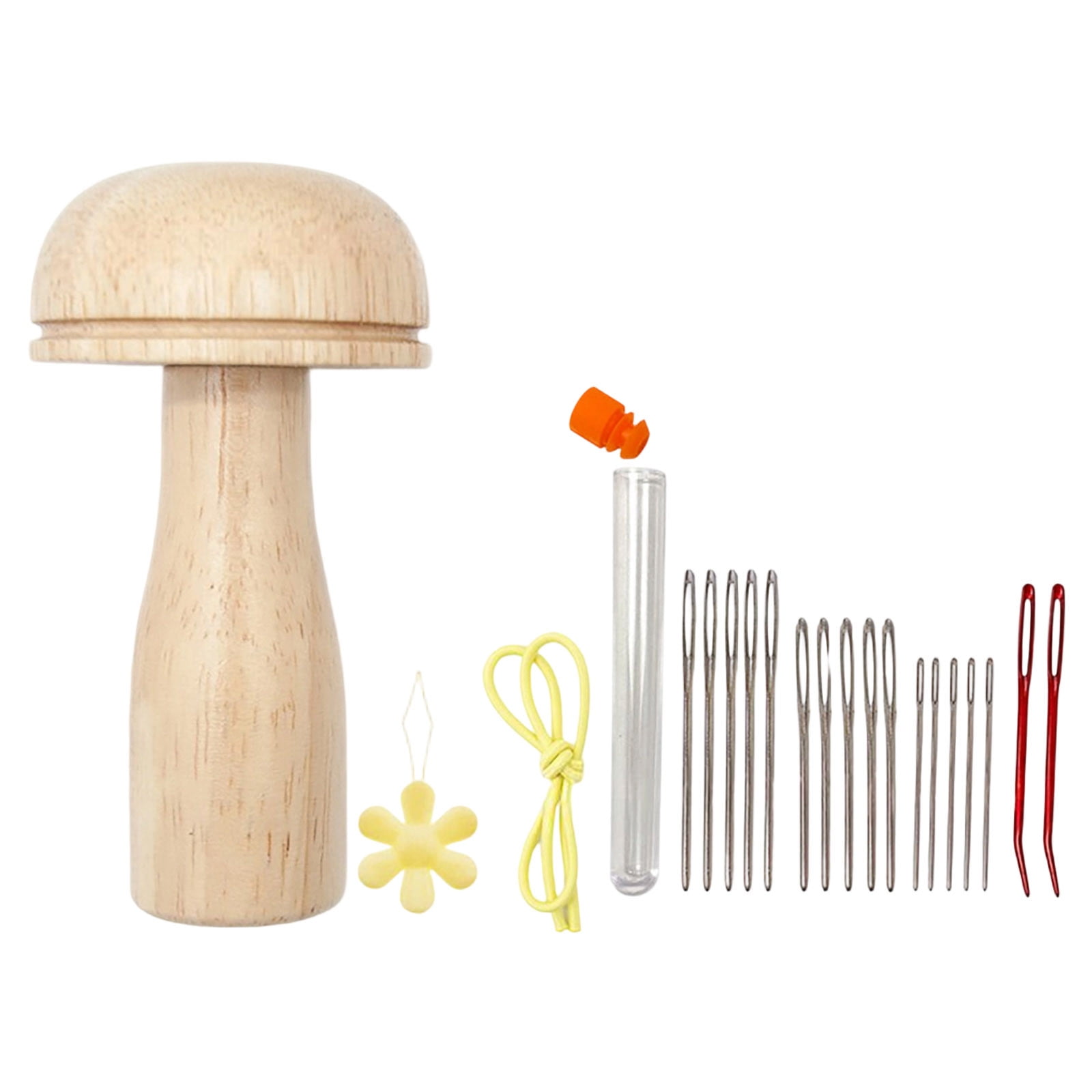 Darning Mushroom Sewing Tool Set, Patch with Large Eye Needles for DIY ...