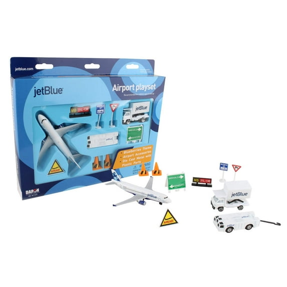Daron JetBlue Die-Cast Airport Playset (11 Pieces in set) - Walmart.com