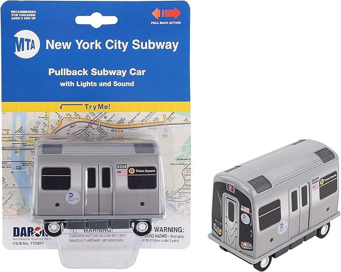 Daron MTA Subway Pullback Toy w/ Light & Sound TT3501 Grey - Walmart.com