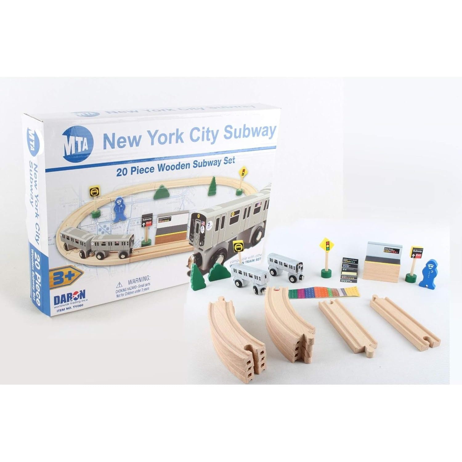 Daron NYC MTA 20Piece Wooden Subway Set - Walmart.com