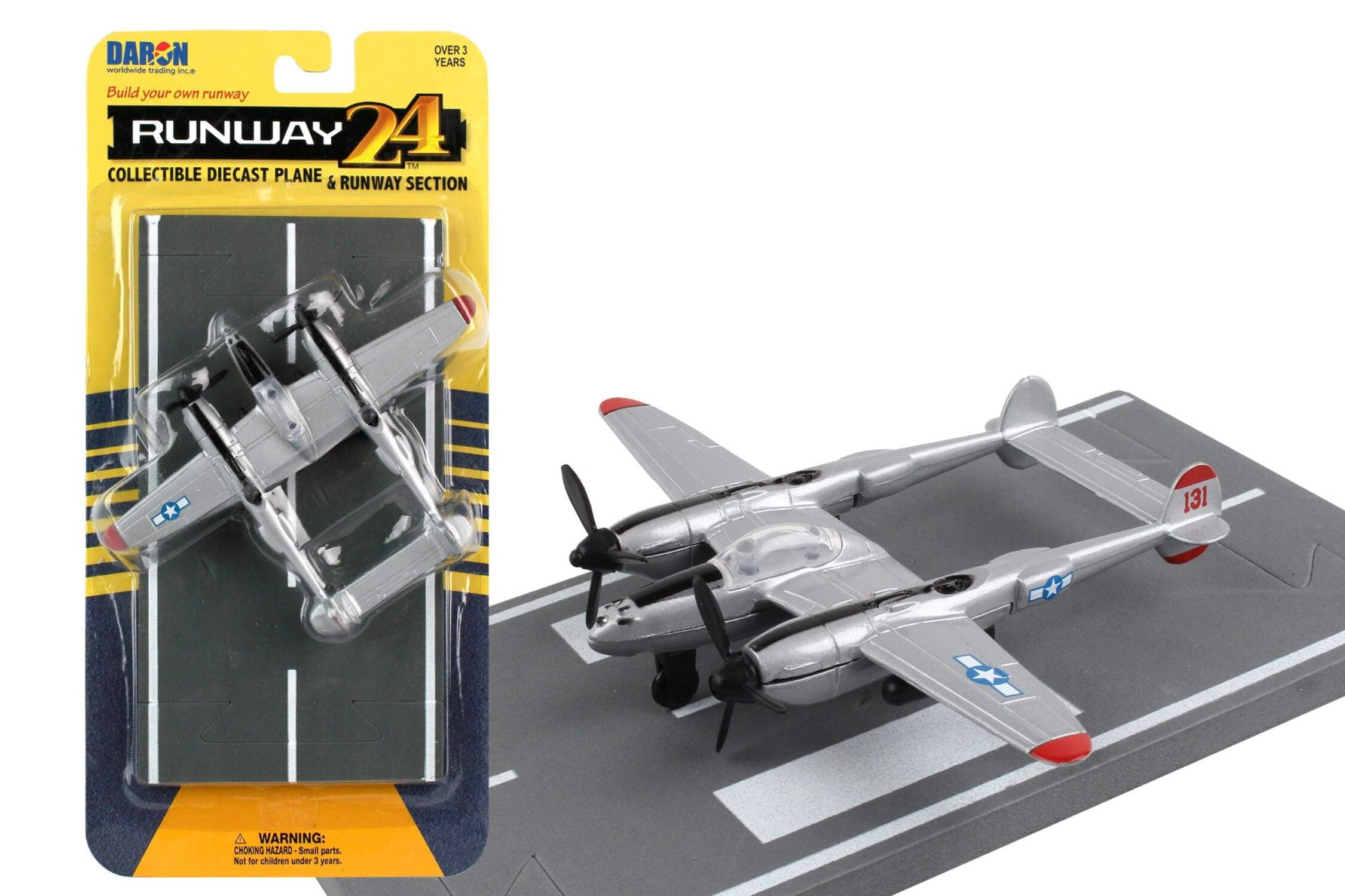 Lockheed P-38J Lightning Fighter Aircraft Silver Met "US Army Air Force ...