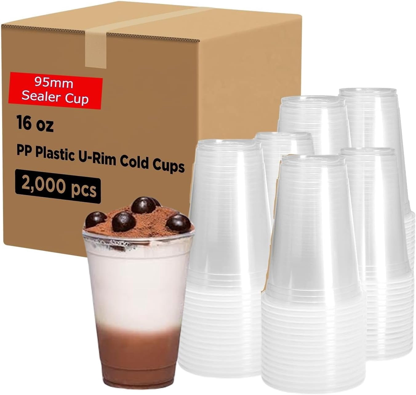 Darong Sealer Cup 16 oz 500 cc 95mm Diameter Translucent PP Modern Cups ...