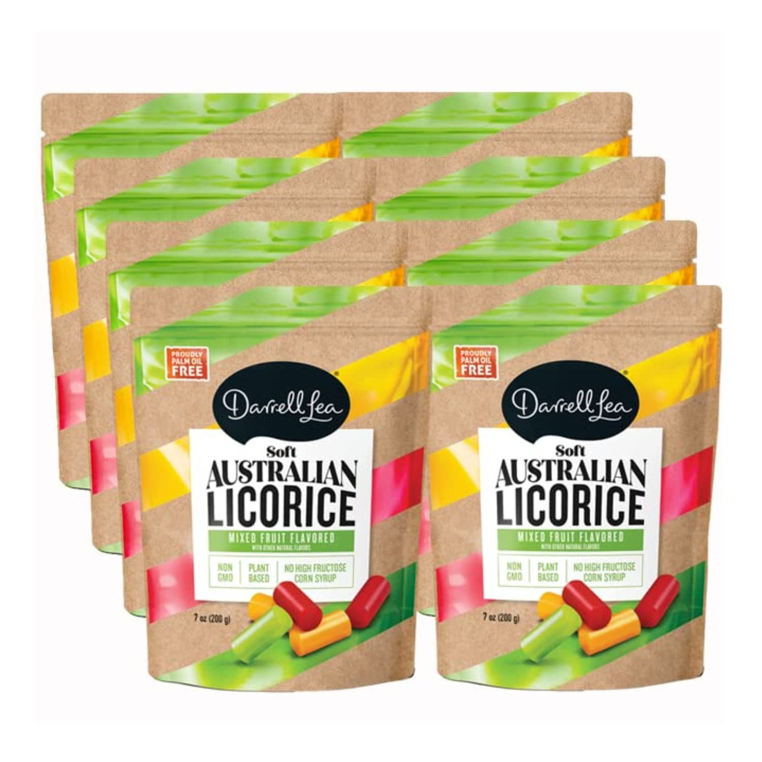 Darrell Lea Australian Mixed Flavor Soft Licorice, 8 Pack of 7oz - NON ...