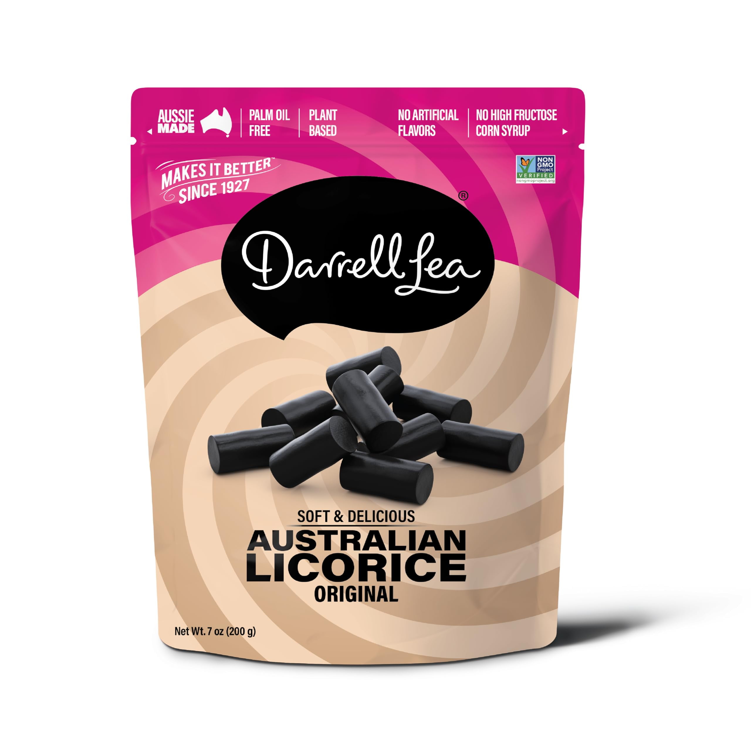 Darrell Lea Soft Australian MZF22 Licorice, Non-GMO, No Palm Oil, Plant Based, No High Fructose ...