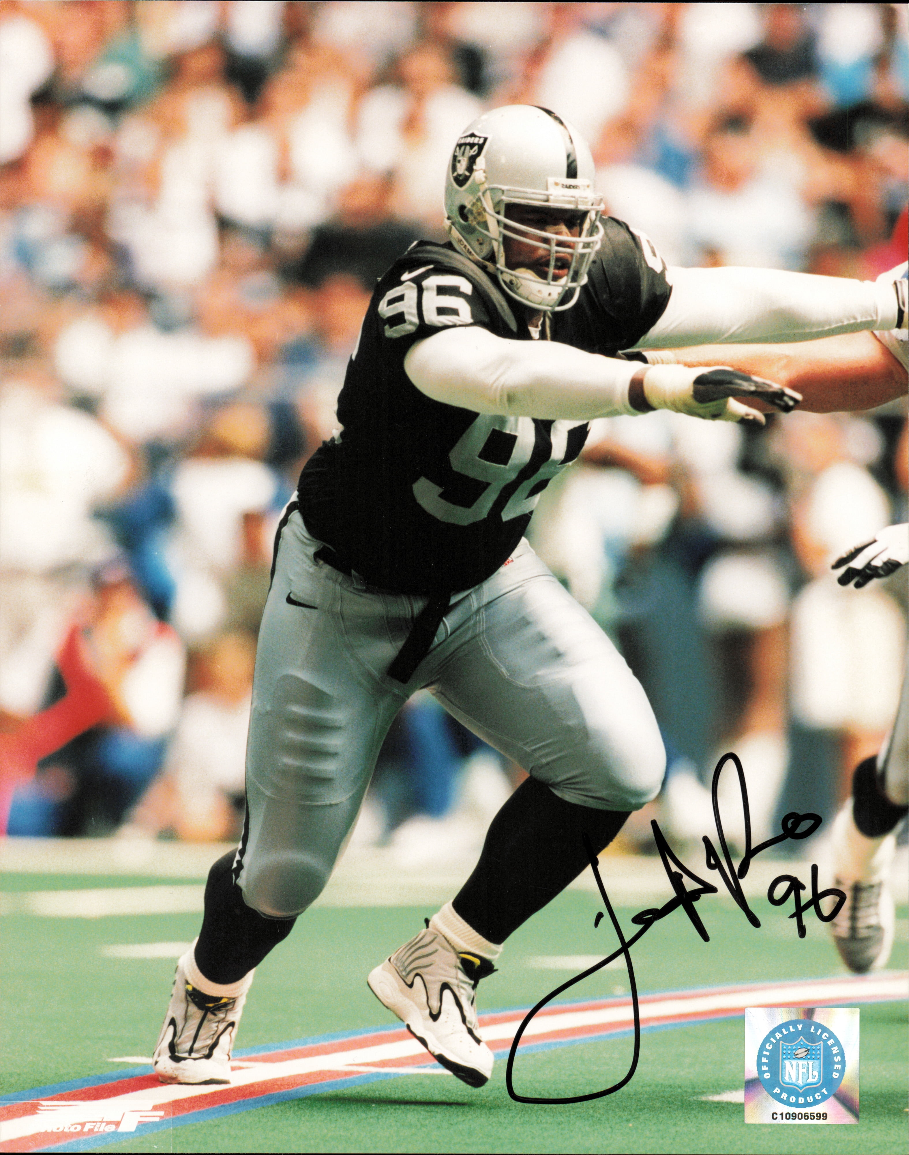 Darrell Russell Autographed 8x10 Photo Oakland Raiders SKU #257310 ...