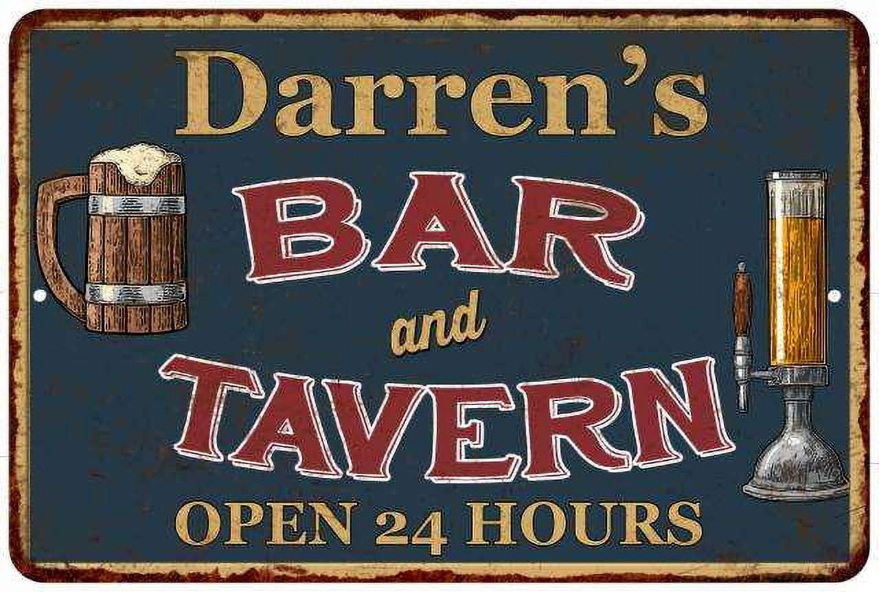 Darren's Green Bar & Tavern Rustic Sign 8 x 12 High Gloss Metal ...