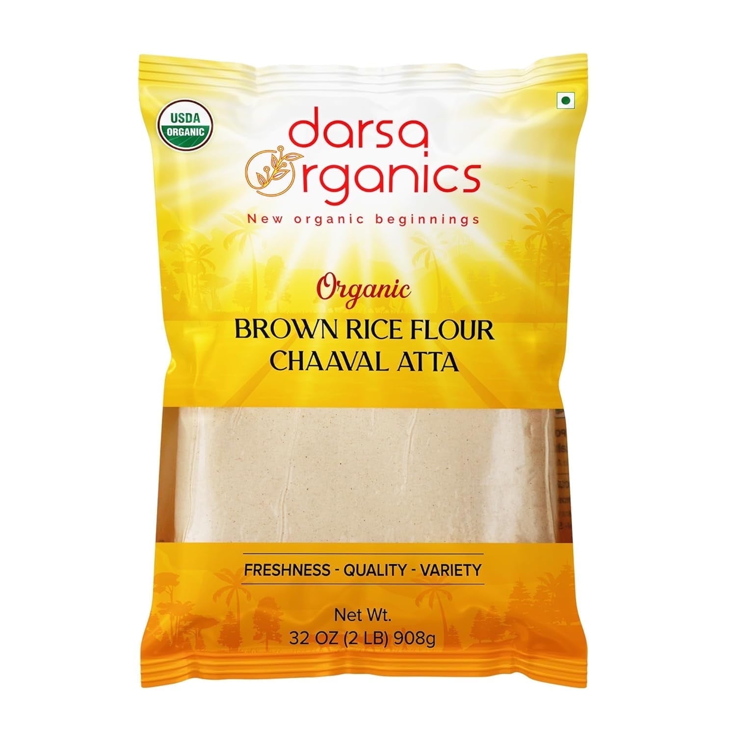 Darsa Organics Ground Indian Brown Rice Flour 2 lb | USDA Organic ...