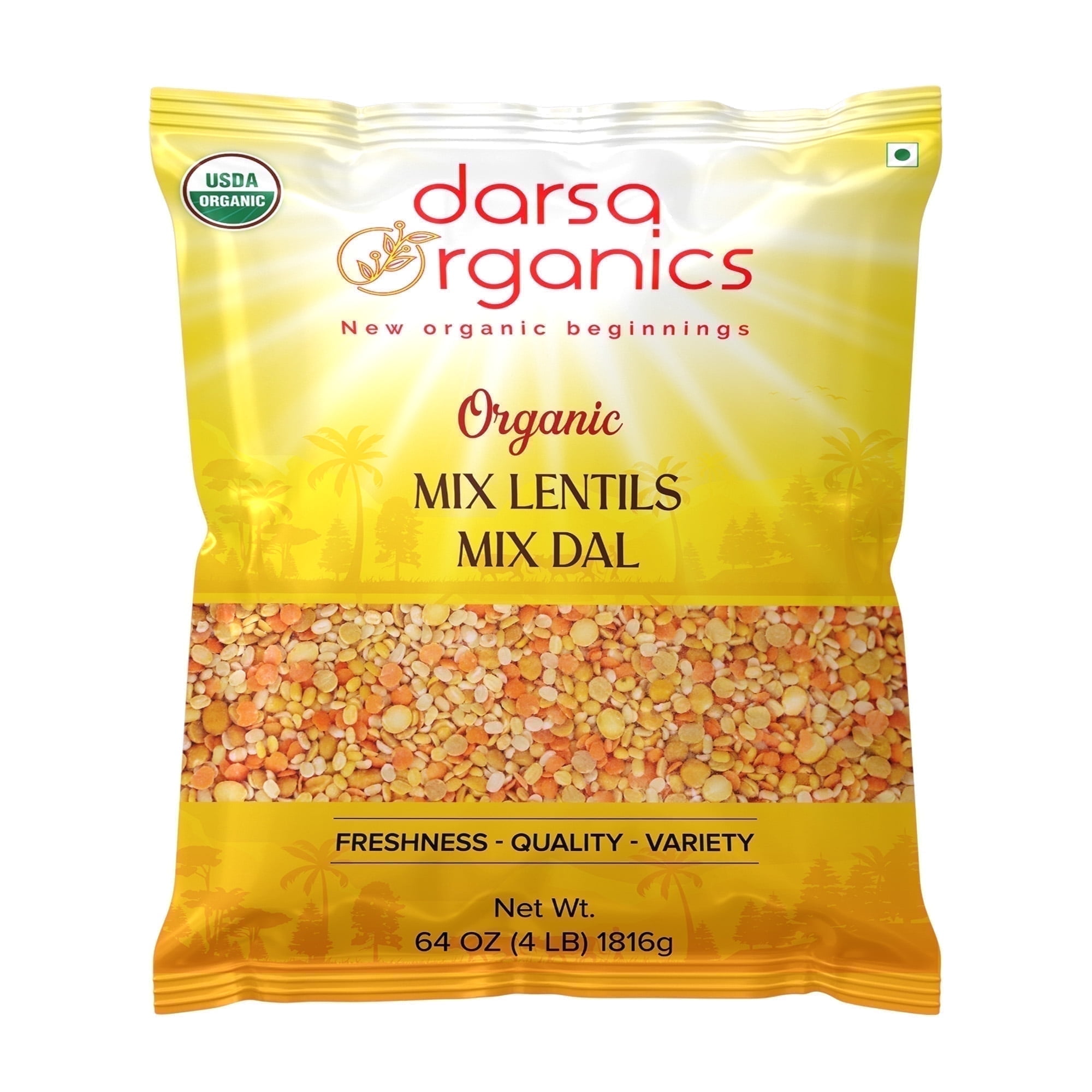Darsa Organics Vegan Mix Lentils 4 lb | Indian Panchmel Dal | USDA ...