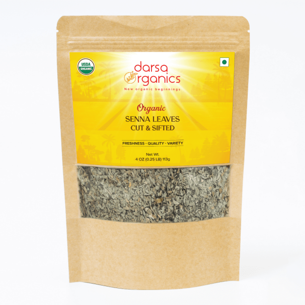 Darsa Organics Natural Senna Leaf Cut and Sifted, Cassia Senna, Kosher ...