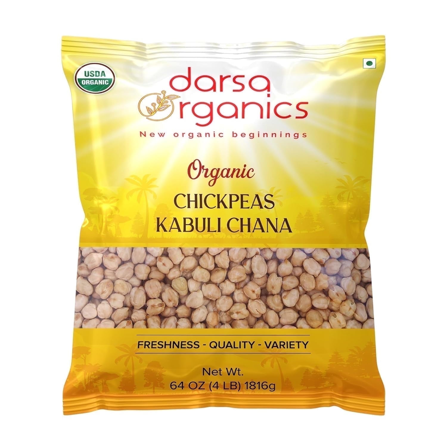 Darsa Organics Organic Chickpeas, Whole Dried Bulk Garbanzo Lentil ...