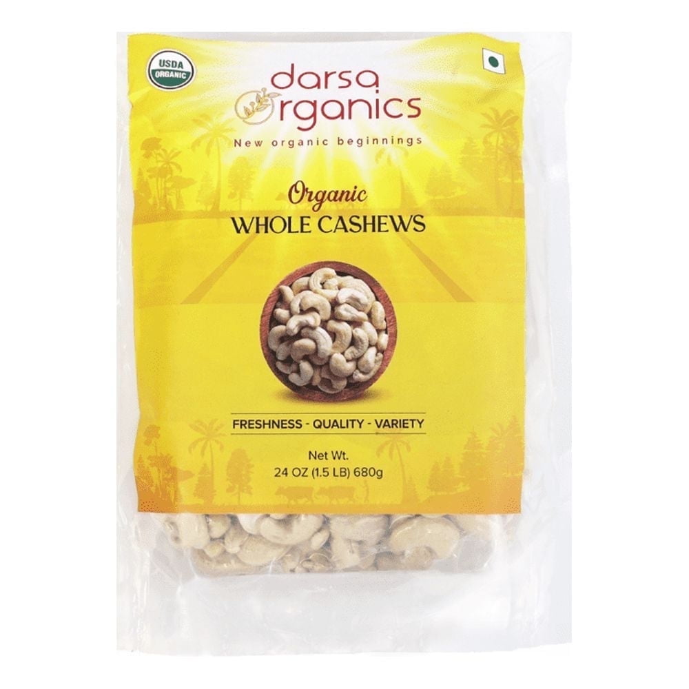 Darsa Organics Raw Cashews, 24 oz, USDA Organic, Kosher, Gluten-Free ...