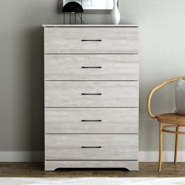 Darsh Contemporary 5-Drawer Chest in Dusty Gray Oak with Ultra Fast ...